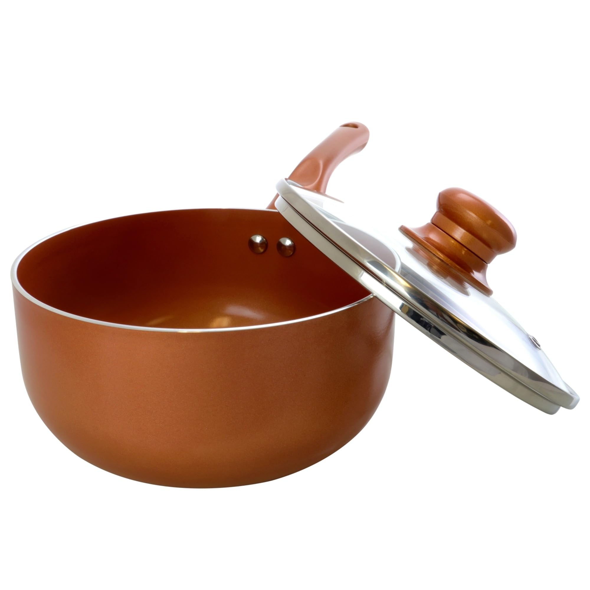 Better Chef SP5, 1.5 QUART NON-STICK SAUCE PAN WITH GLASS LID - COPPER COLOR