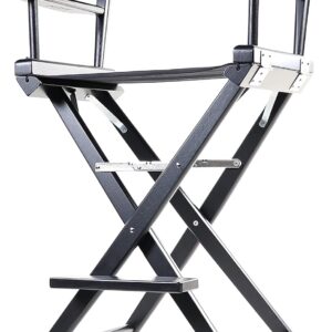 Filmcraft Professional Grade Tall Director's Chair (30", Black Finish, Black Canvas)