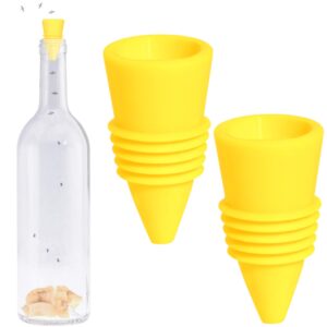 fly-on-in, fruit fly bottle top trap – reusable non-toxic indoor/outdoor catcher (yellow, 2 pcs)