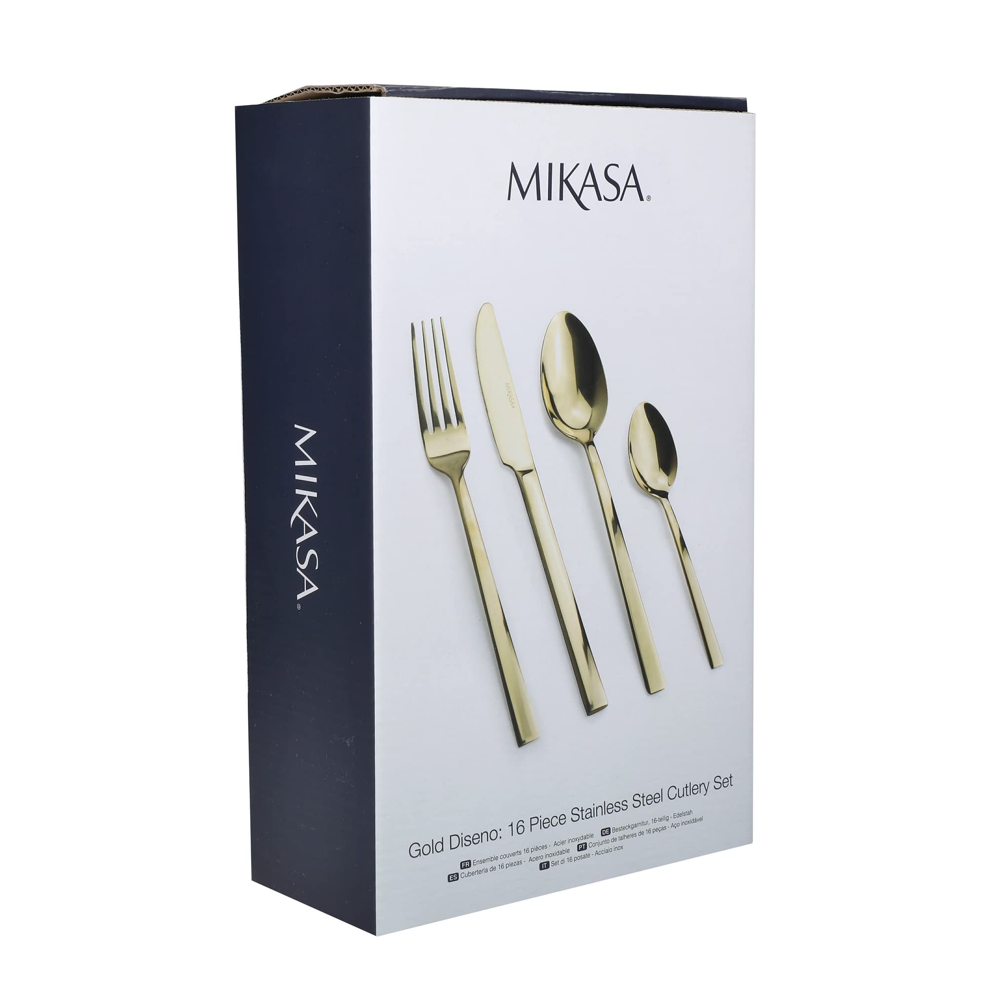 MIKASA Diseno Gold Cutlery Set, 16 Pieces