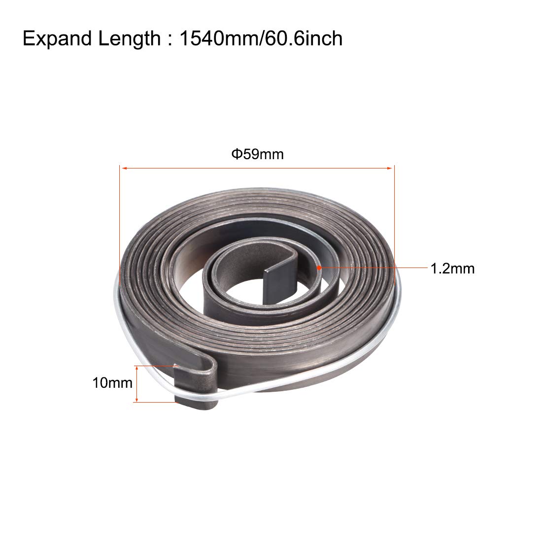 uxcell Drill Press Spring Drill Press Quill Feed Return Coil Spring Assembly Spring Steel Chemical Blackening Finish 1540mm Expand Long 59 X 10 X 1.2mm