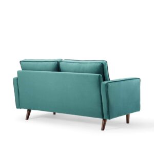 Modway Valour Collection EEI-4004-TEA 62 Loveseat with Innerspring Pocket Structure Non-Marking Foot Caps Dense Foam Padding and Stain-Resistant Velvet Polyester Upholstery in Teal Color