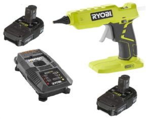 ryobi one + 18volt lithium ion hot glue gun p305 + (2) batteries p102 + charger p118 (bulk packaged)