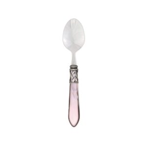 vietri aladdin antique lilac dinner spoon, 18/10 stainless steel flatware, 8" soup/cereal tablespoon