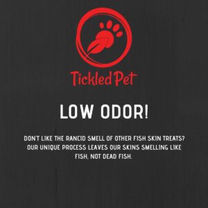 TickledPet Dog Training Treats - Icelandic Wild Caught Cod - Dehydrated Dog Treats, Fresh Fish Icelandic Dog Treats Single Ingredient Grain Free Chews Omega-3s 6 oz, Fresh Fish Cod Skin Dog Treats