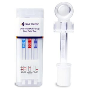 prime screen [10 pack] 5 panel saliva oral fluid test kit, e&i exempt for workplace employment and insurance testing (amp, coc, met, opi, thc) - odoa-256