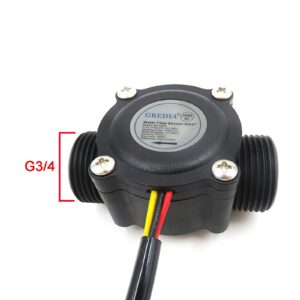 GREDIA 3/4" Water Flow Sensor Food-Grade Switch Hall Effect Flowmeter Fluid Meter Counter 1-60L/min