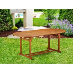 East West Furniture BBSTXNA Beasley Patio Dining Outdoor Oval Acacia Wood Table, 36x78 Inch