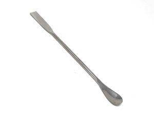 a2z-de001 stainless steel double ended micro lab spatula sampler, square & flat spoon end, 7" length