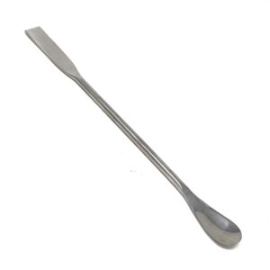 A2Z-DE001 Stainless Steel Double Ended Micro Lab Spatula Sampler, Square & Flat Spoon End, 7" Length