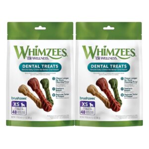 whimzees dental dog treats - natural grain-free chews for healthy teeth & gums - variety pack - small breeds - vegetarian dental care snacks (2-pack)