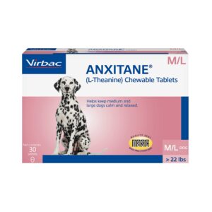 virbac anxitane® chewable tablets, medium/large dog, 100 mg, 30 count