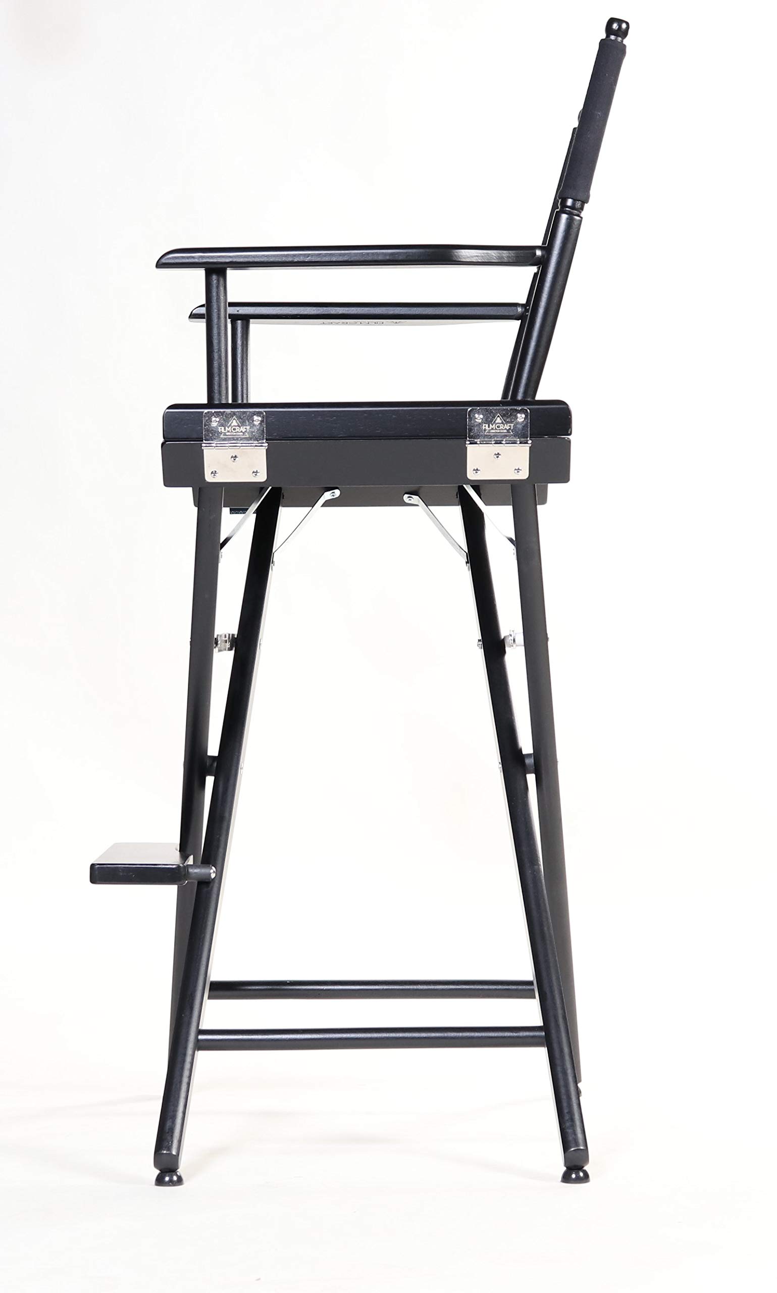 Filmcraft Professional Grade Tall Director's Chair (30", Black Finish, Black Canvas)