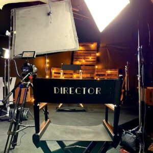 Filmcraft Professional Grade Tall Director's Chair (30", Black Finish, Black Canvas)