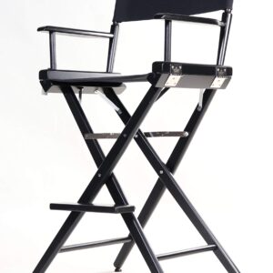 Filmcraft Professional Grade Tall Director's Chair (30", Black Finish, Black Canvas)