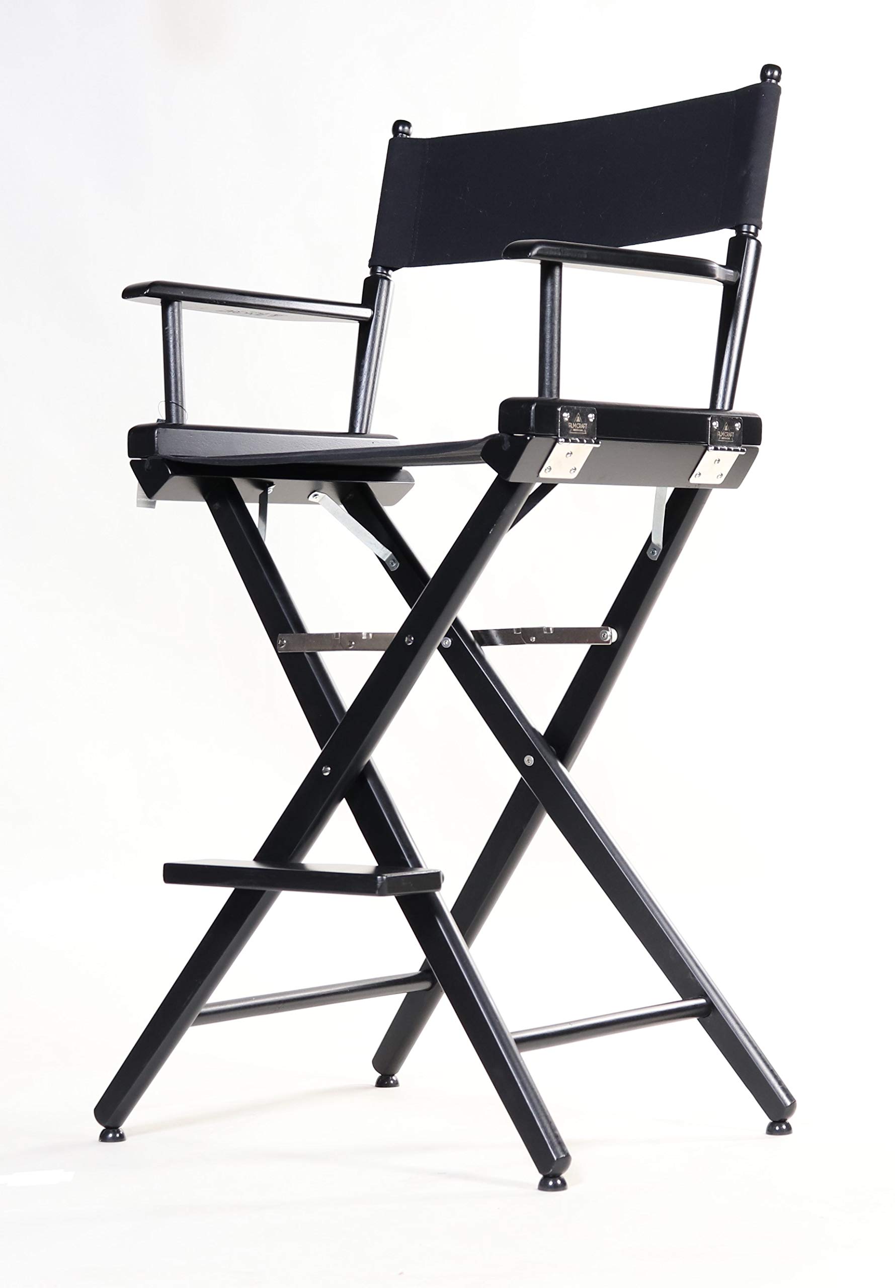 Filmcraft Professional Grade Tall Director's Chair (30", Black Finish, Black Canvas)