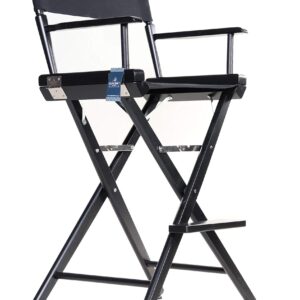 Filmcraft Professional Grade Tall Director's Chair (30", Black Finish, Black Canvas)