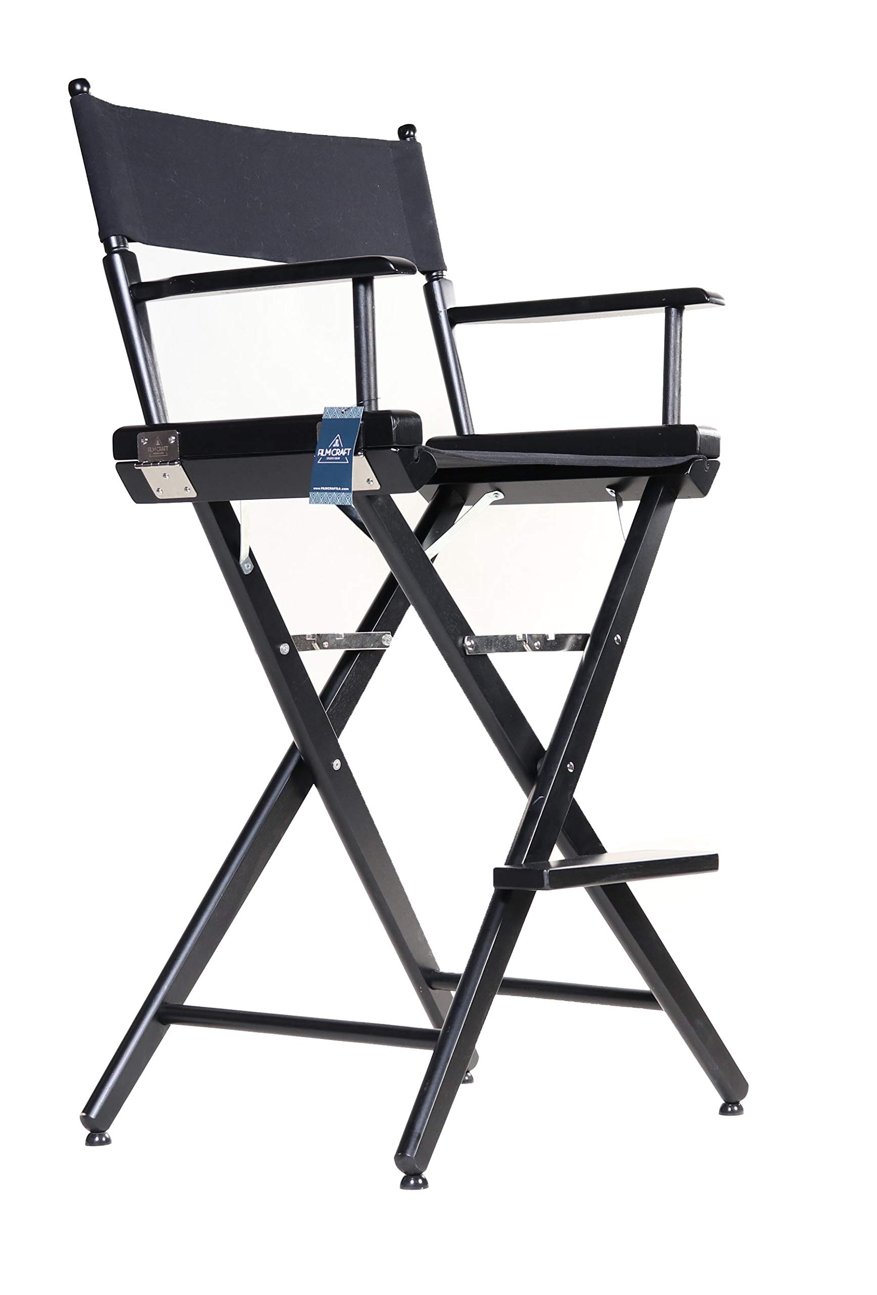 Filmcraft Professional Grade Tall Director's Chair (30", Black Finish, Black Canvas)