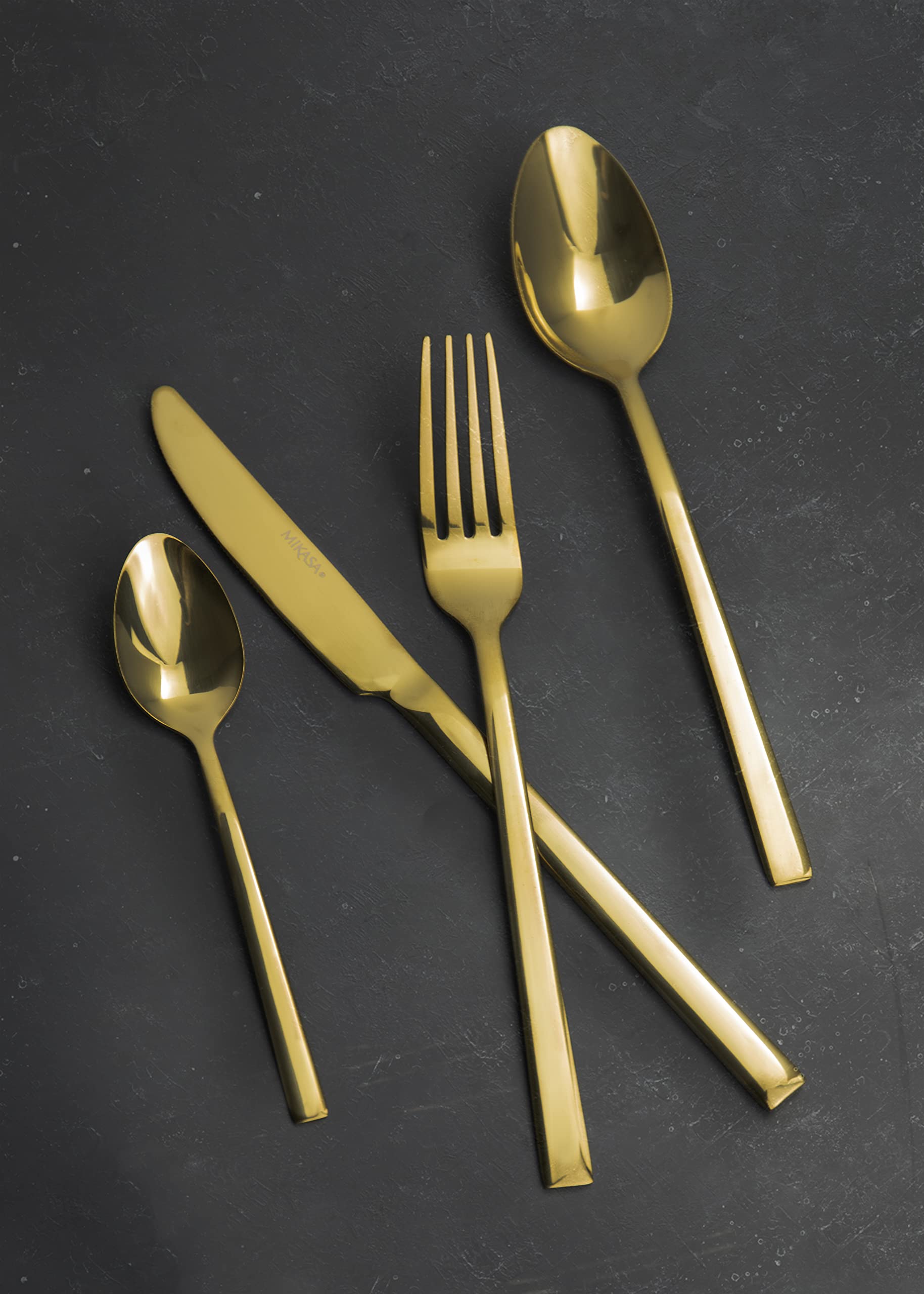 MIKASA Diseno Gold Cutlery Set, 16 Pieces