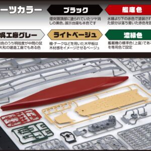 Fujimi Model 1/700 Ship Next Series No.1 Japanese Navy Battleship Yamato (New Exhibition Base Specification), Color Coded, Plastic Model Ship NX1