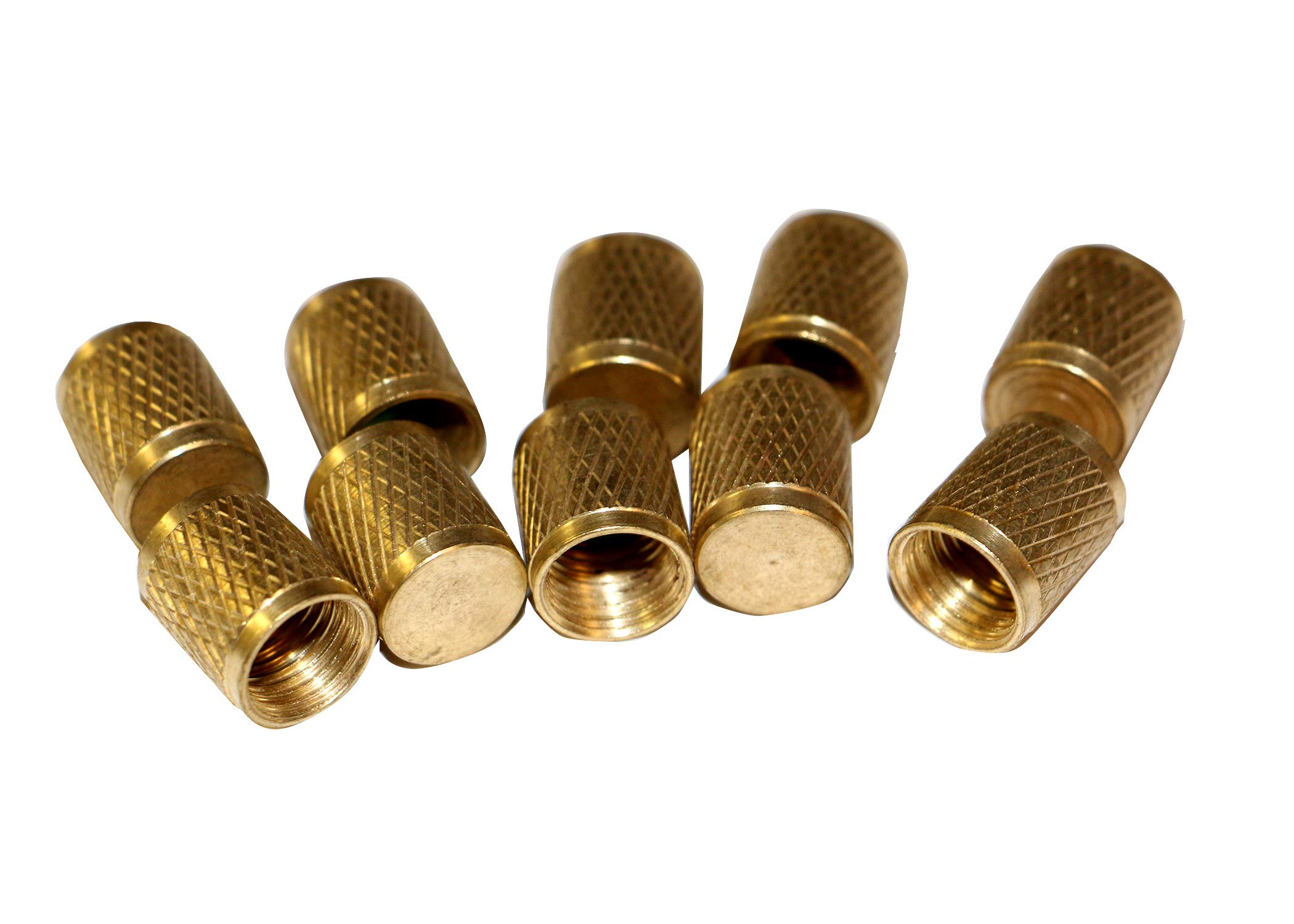 ENVIRO-SAFE R12 R22 R502 Brass 1/4" Service Port Caps Gnarled Head 10 Pack #3409