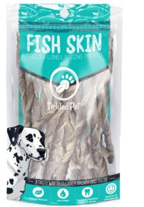 tickledpet dog training treats - icelandic wild caught cod - dehydrated dog treats, fresh fish icelandic dog treats single ingredient grain free chews omega-3s 6 oz, fresh fish cod skin dog treats