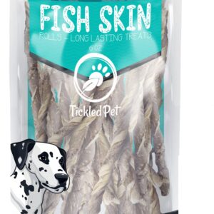 TickledPet Dog Training Treats - Icelandic Wild Caught Cod - Dehydrated Dog Treats, Fresh Fish Icelandic Dog Treats Single Ingredient Grain Free Chews Omega-3s 6 oz, Fresh Fish Cod Skin Dog Treats