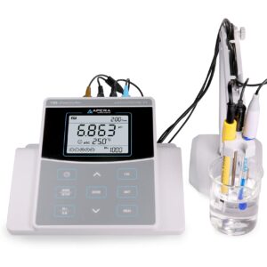 Apera Instruments, LLC-AI533 PC820 Precision Benchtop pH/Conductivity Multiparameter Meter Kit with Highest Accuracy ±0.002 pH and ±0.5% F.S, up to 5-Point Auto. Calibration