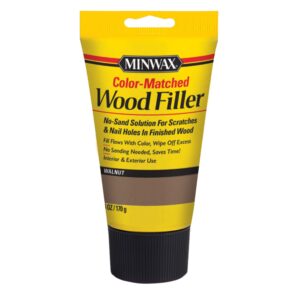 minwax 448530000 color-matched filler wood putty, 6 oz, walnut, 6 ounce