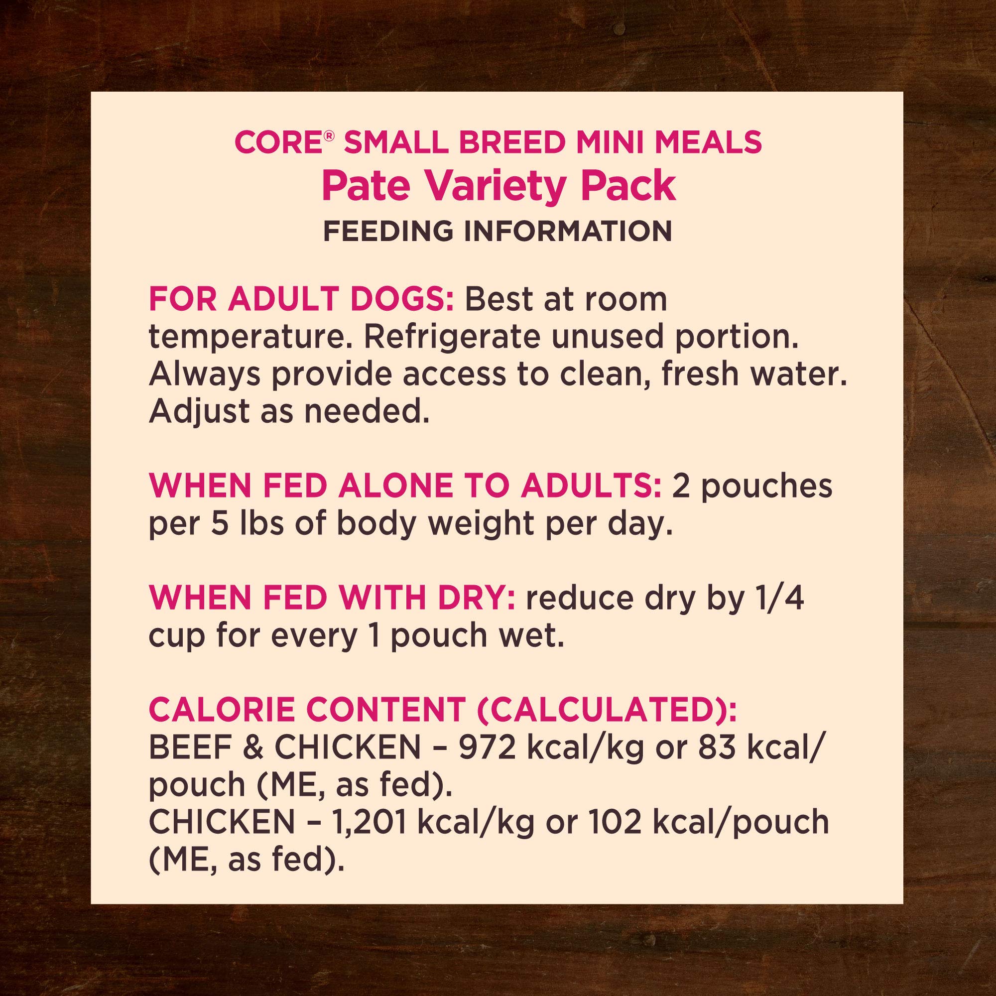 Wellness CORE Natural Grain Free Small Breed Mini Meals Pate Variety Pack, 3-Ounce (Pack of 12)