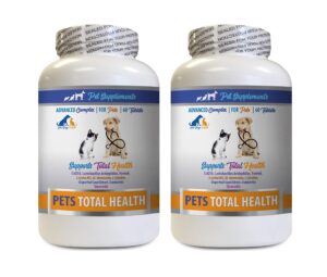 dog joint supplement chews - pets total health support - for dogs and cats - healthy joints eyes teeth hair skin - dog astaxanthin - 2 bottles (120 tablets)