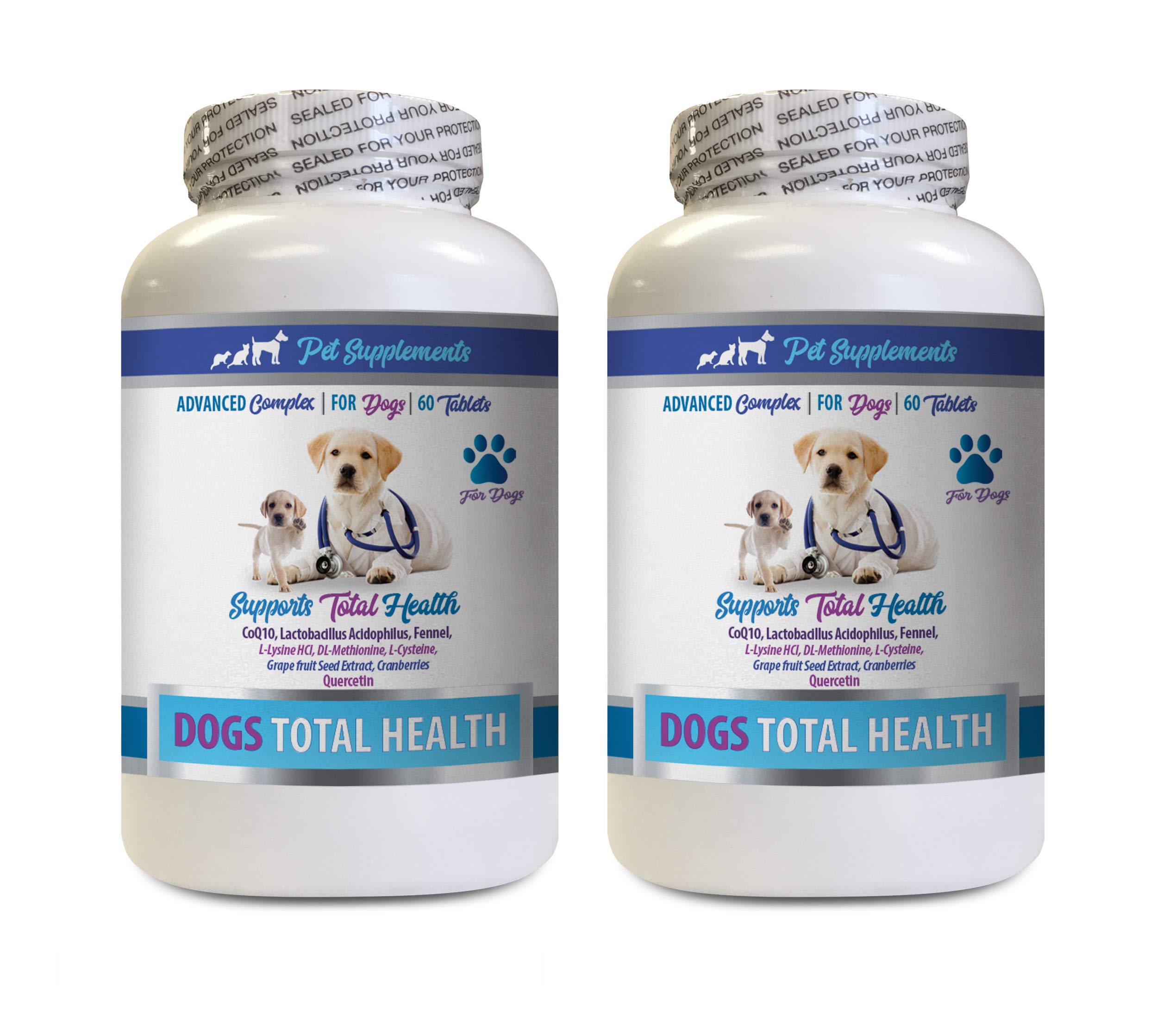 PET SUPPLEMENTS Hip and Joint for Dogs Soft Chews - Dog Total Health Complex - Eye Teeth Hair Joint Support - Advanced - Dogs Vitamins for Hair - 2 Bottles (120 Tablets)