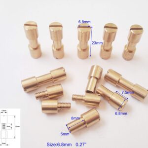 5Afashion EDC Knife Fasteners Rivets,Knifemakers Corby Screws,DIY knife handle stud - 10 sets (brass, 0.27")