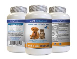 pet supplements cat healthy skin - pets hair and coat complex - for dogs and cats - advanced benefits - itch relief - cat vitamin b12-1 bottle (60 tablets)