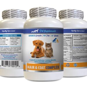 Dog Skin Itch Relief Supplement - Pets Hair and Coat Complex - for Dogs and Cats - Advanced Benefits - Itch Relief - quercetin for Pets - 1 Bottle (60 Tablets)