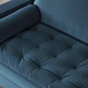 Container Furniture Direct S5456 Mid Century Modern Velvet Upholstered Tufted Living Room Sofa, 69.68", Prussian Blue