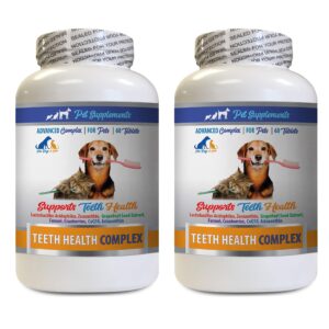 cat Teeth Cleaning Treats - Pets Teeth Health Complex - for Dogs and Cats - Support Oral Care - cat Vitamins Senior - 2 Bottles (120 Tablets)