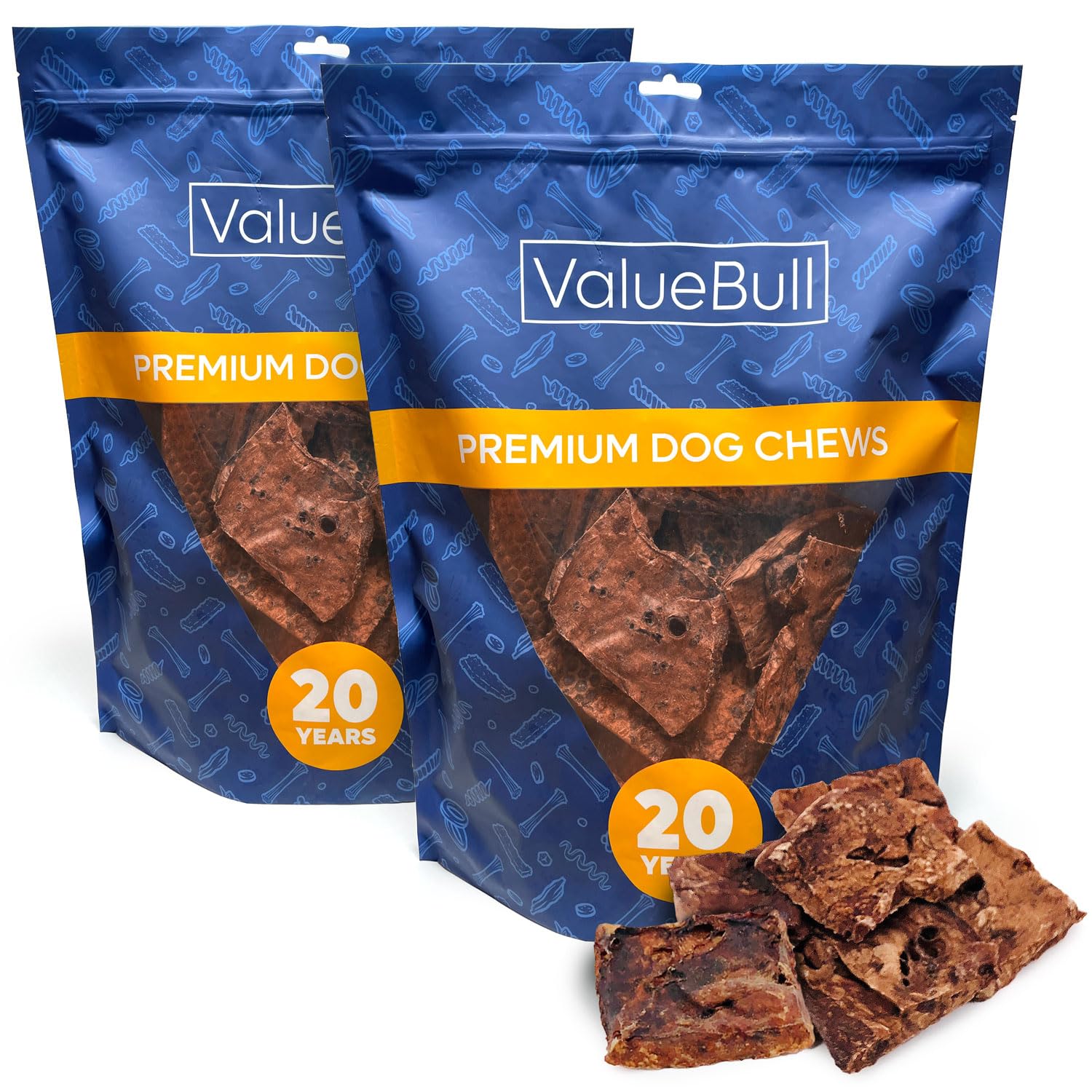 ValueBull Lamb Lung Wafers for Dogs, Premium 4 lb - All Natural Treat, Soft & Chewy, Single Ingredient