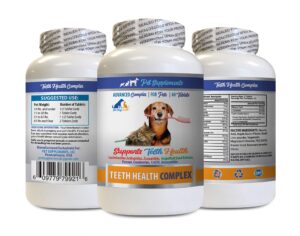 dog breath tablets - pets teeth health complex - for dogs and cats - support oral care - dog vitamin c - 1 bottle (60 tablets)