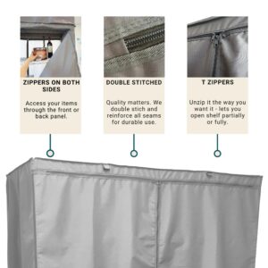 Formosa Covers Premium Wire Shelf Cover - Perfect Fit for Wire Shelving - Versatile Shelf Covers Protects & Organize - Ideal for Outdoor Storage Shelf - Wire Rack Cover - 48Wx18Dx78H Inches - Grey