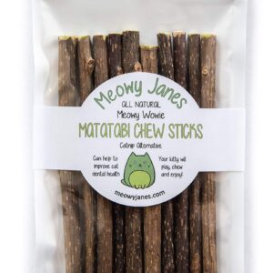 Meowy Janes Matatabi Chew Sticks - An All Natural Silvervine Cat Toy and Cat Treat - Catnip Alternative