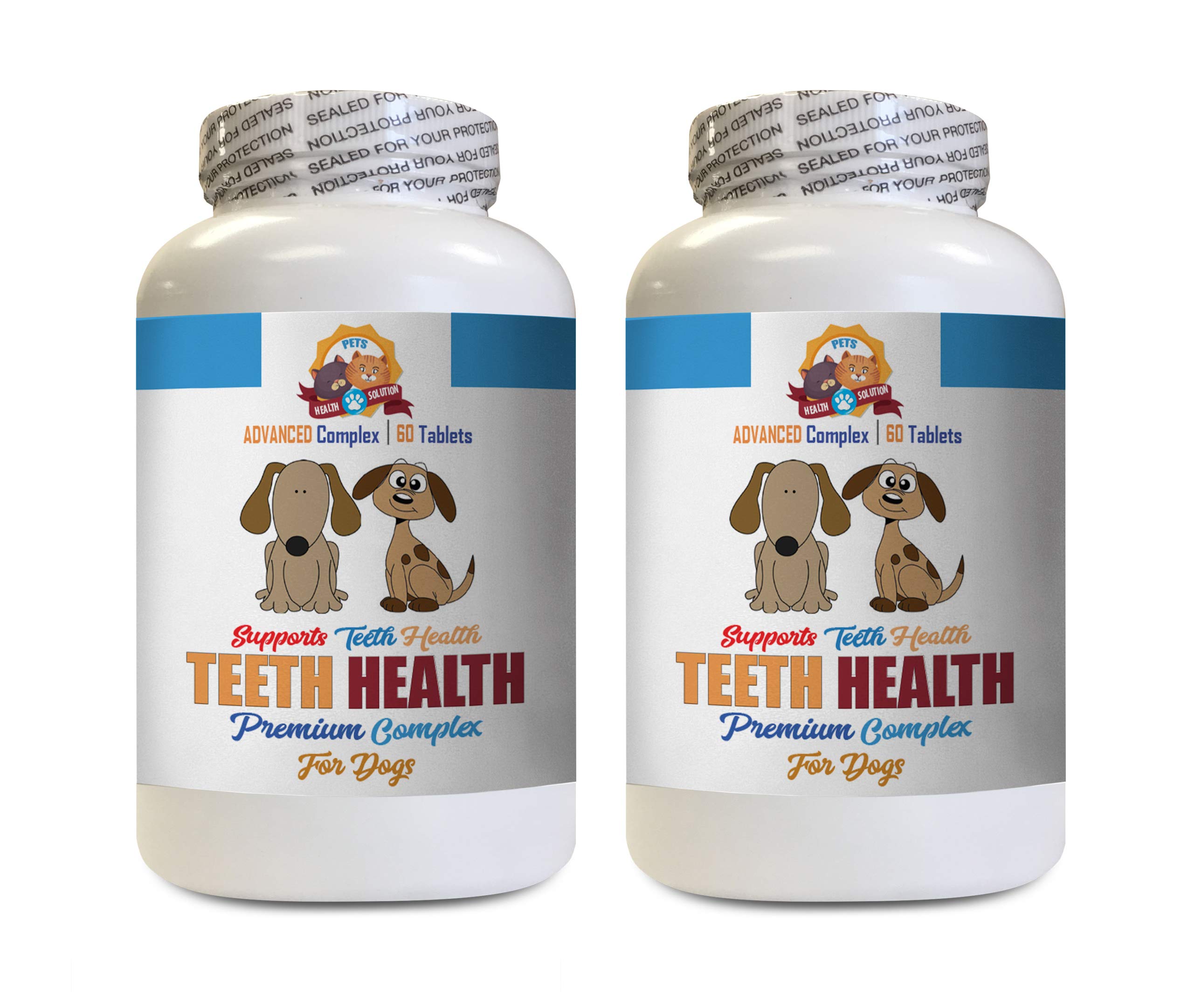 Dog Dental Treats Large Breed - Dog Teeth Health Care - Advanced Complex - Eliminate Bad Breath Plaque Build UP - Healthy Gums - Vitamin b12 for Dogs - 120 Tablets (2 Bottles)