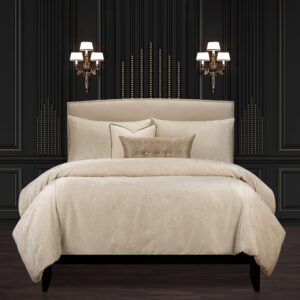 overstock f scott fitzgerald rhythm and rhyme cream luxury duvet cover and insert set king 6 piece