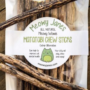 Meowy Janes Matatabi Chew Sticks - An All Natural Silvervine Cat Toy and Cat Treat - Catnip Alternative