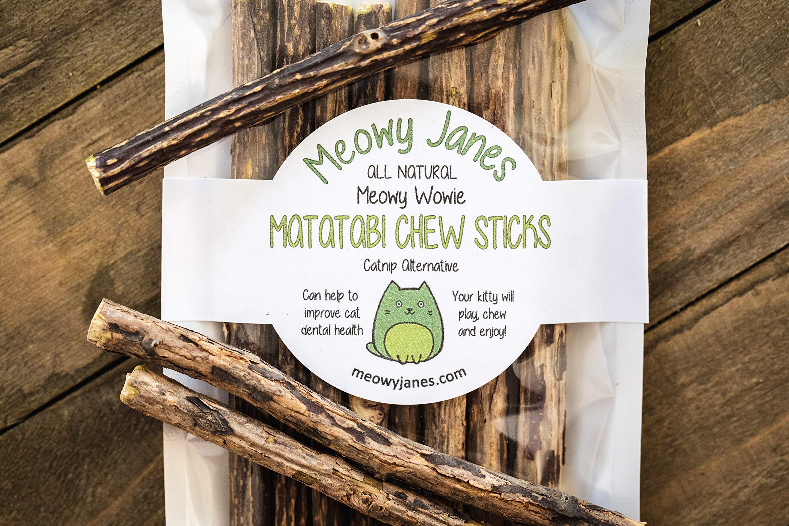 Meowy Janes Matatabi Chew Sticks - An All Natural Silvervine Cat Toy and Cat Treat - Catnip Alternative