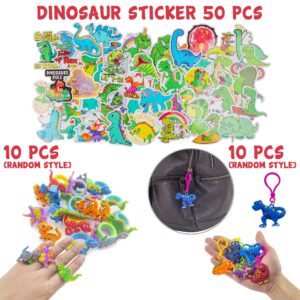 Dinosaur Party Favors, Party Favor Bags, Kids Dinosaur Birthday Party Supplies, Pop Toy, Slap Bracelets, Rings, Tattoos Stickers for Dinosaur Pinata, Graduation Gifts, Goodie Bag