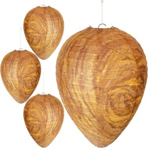 Wasp Nest Decoy - 4 Pack - Hanging Fake Wasp Nest