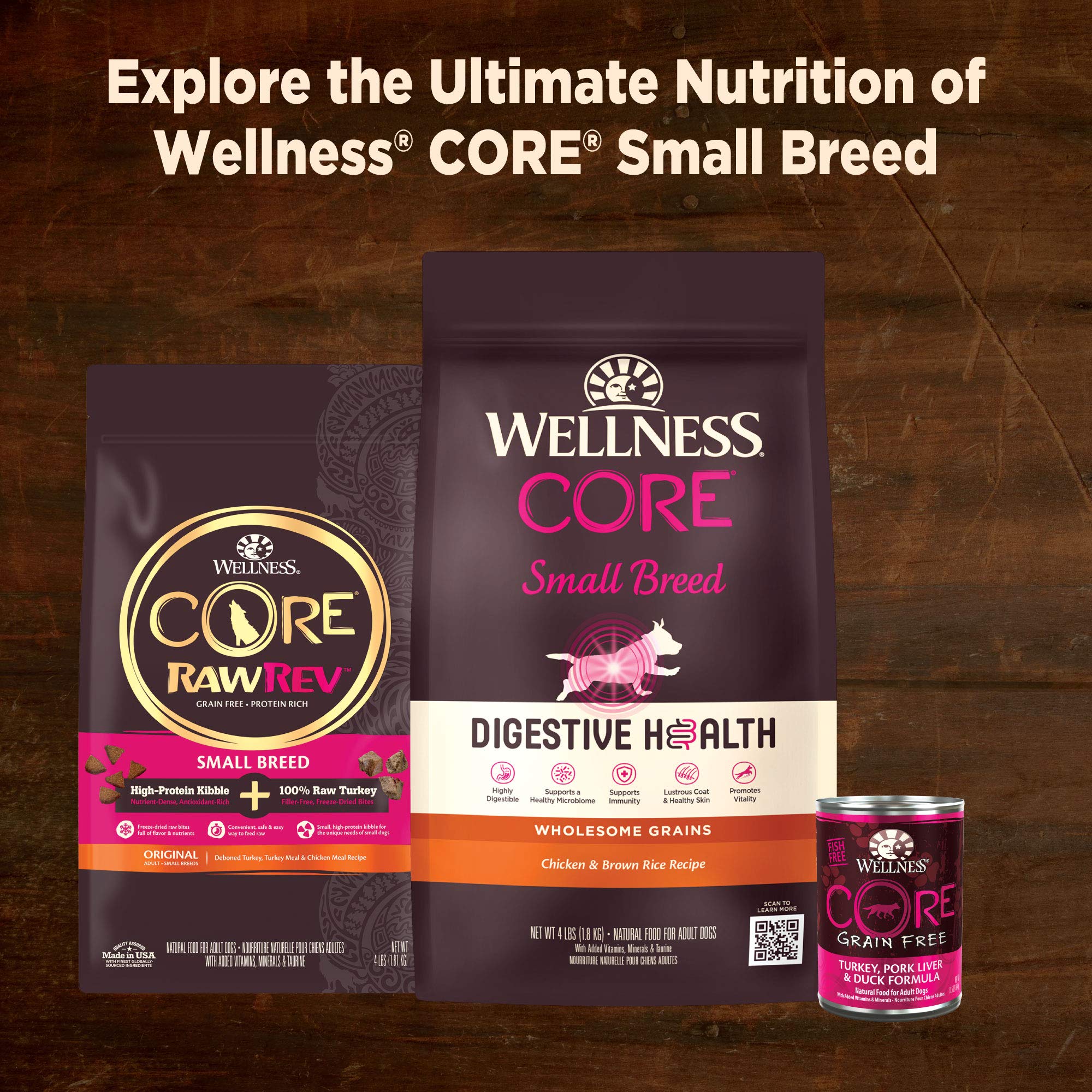 Wellness CORE Natural Grain Free Small Breed Mini Meals Pate Variety Pack, 3-Ounce (Pack of 12)