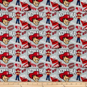 ncaa nebraska cornhuskers ncaa mascot, fabric by the yard