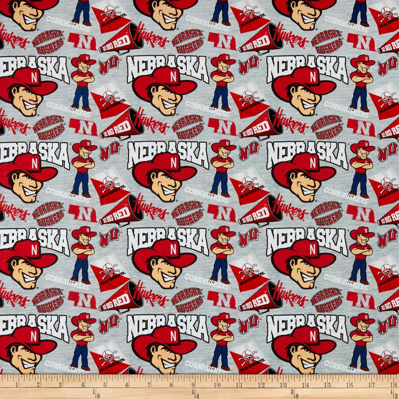 NCAA Nebraska Cornhuskers NCAA Mascot, Fabric by the Yard